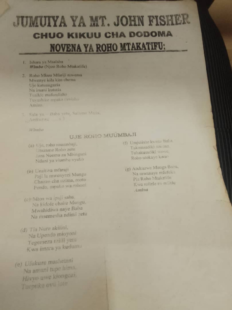 Novena Kwa Roho Mtakatifu | PDF