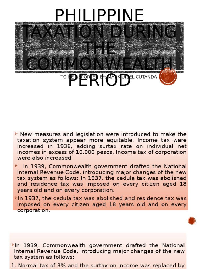 Philippine Taxation History Overview | PDF | Taxes | Fiscal Policy