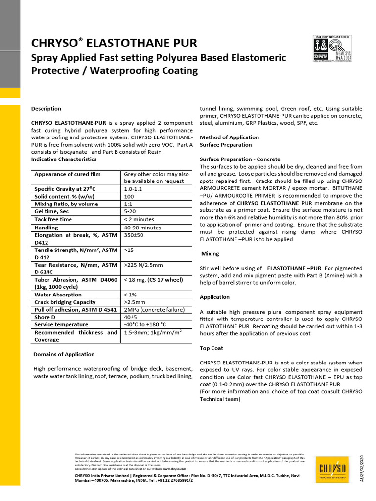 elastothane-pur | PDF | Concrete | Building Materials