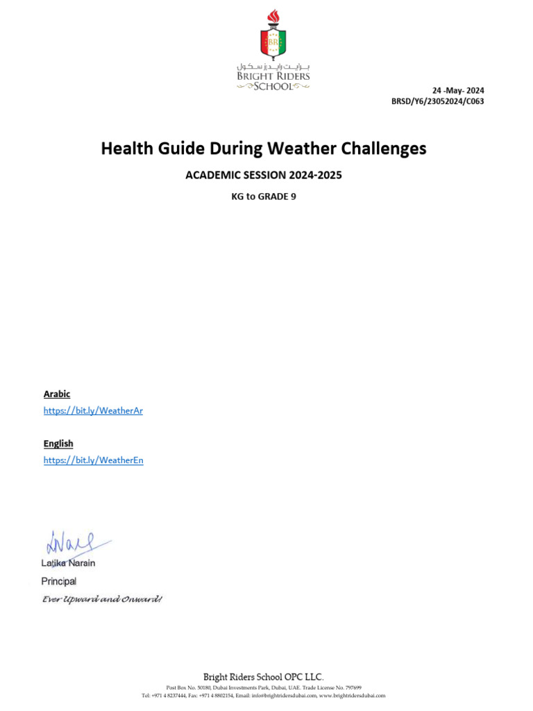 Weather Health Guide for Parents | PDF