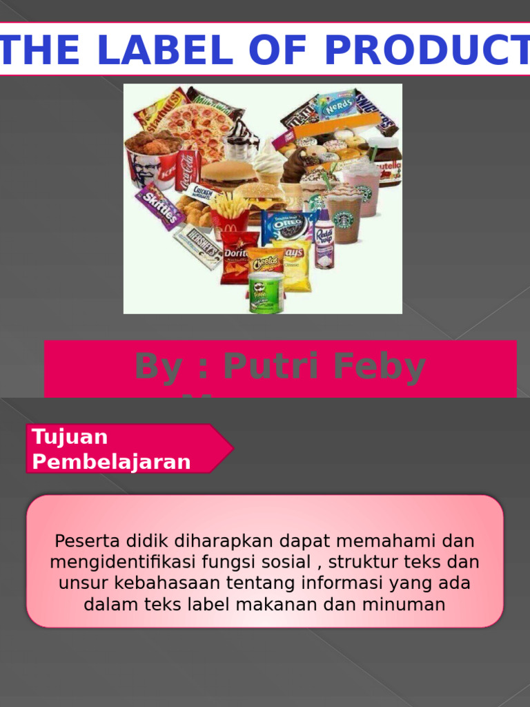 Understanding Food Label Texts | PDF