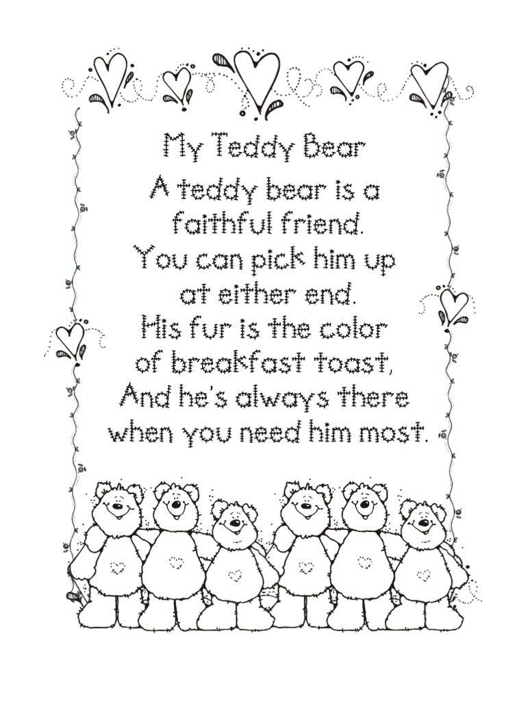 My Teddy Bear B&W | PDF