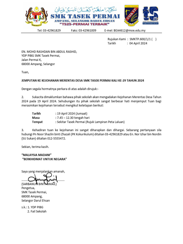 Surat Jemputan Perasmi | PDF