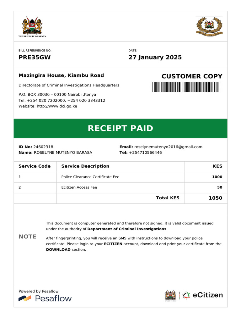 PCC-5GSBKQWKN-DCI RECEIPT | PDF