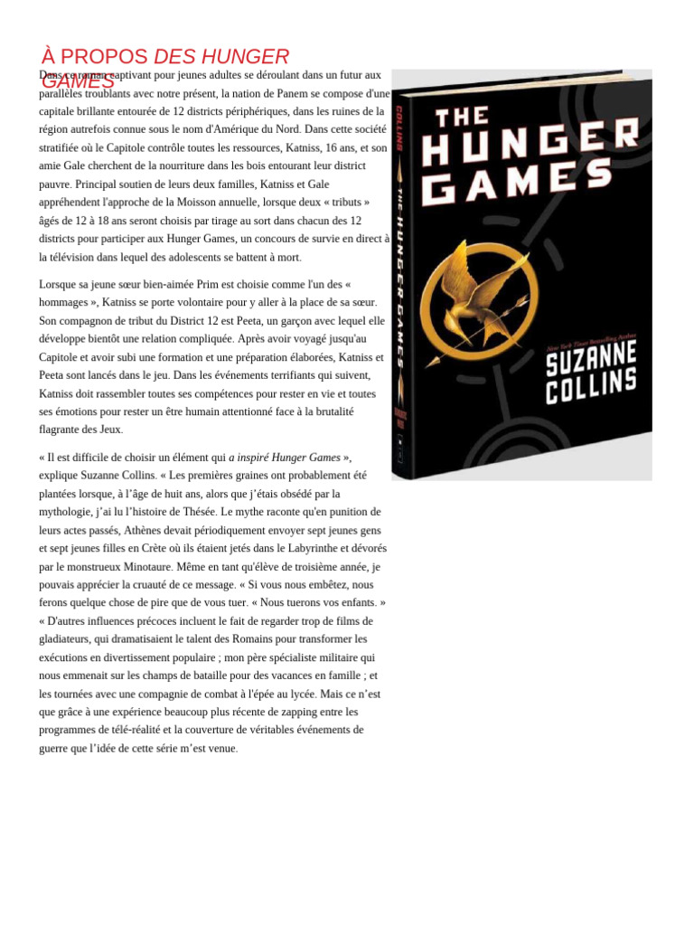 Analyse des Hunger Games | PDF | Hunger Games (trilogie)