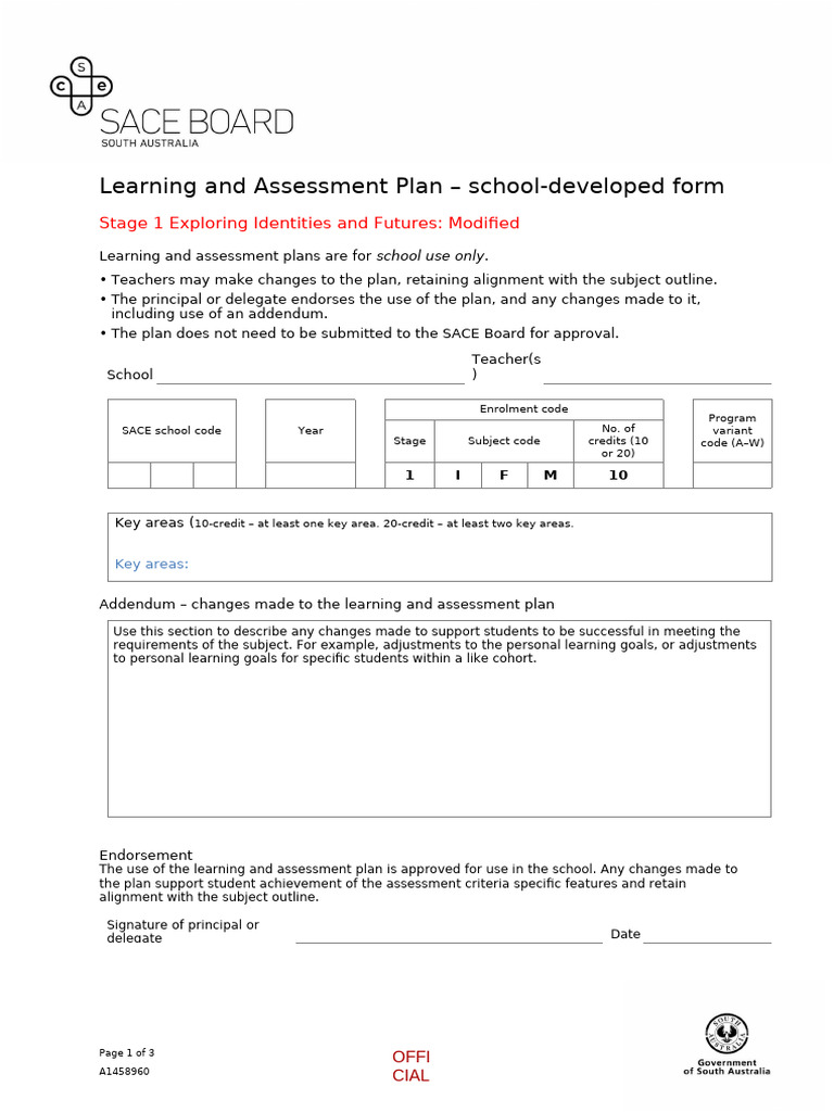 Stage 1 Exploring Identities and Futures School-Developed Modified LAP ...