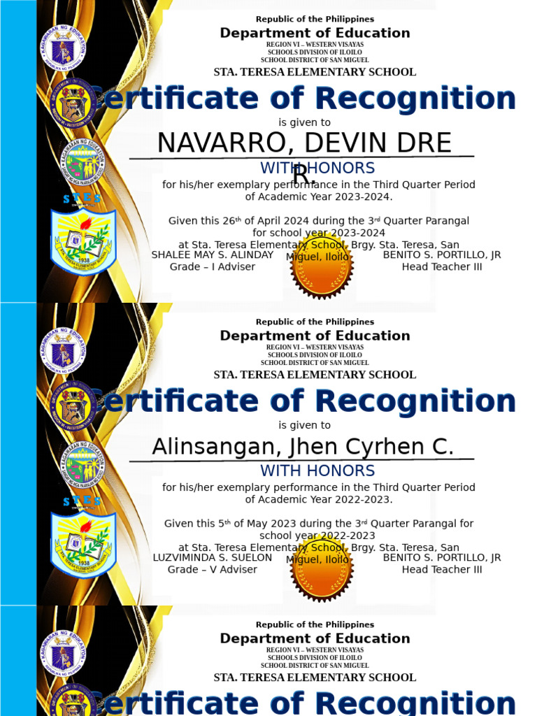 Parangal Certificate1 | PDF | Philippines