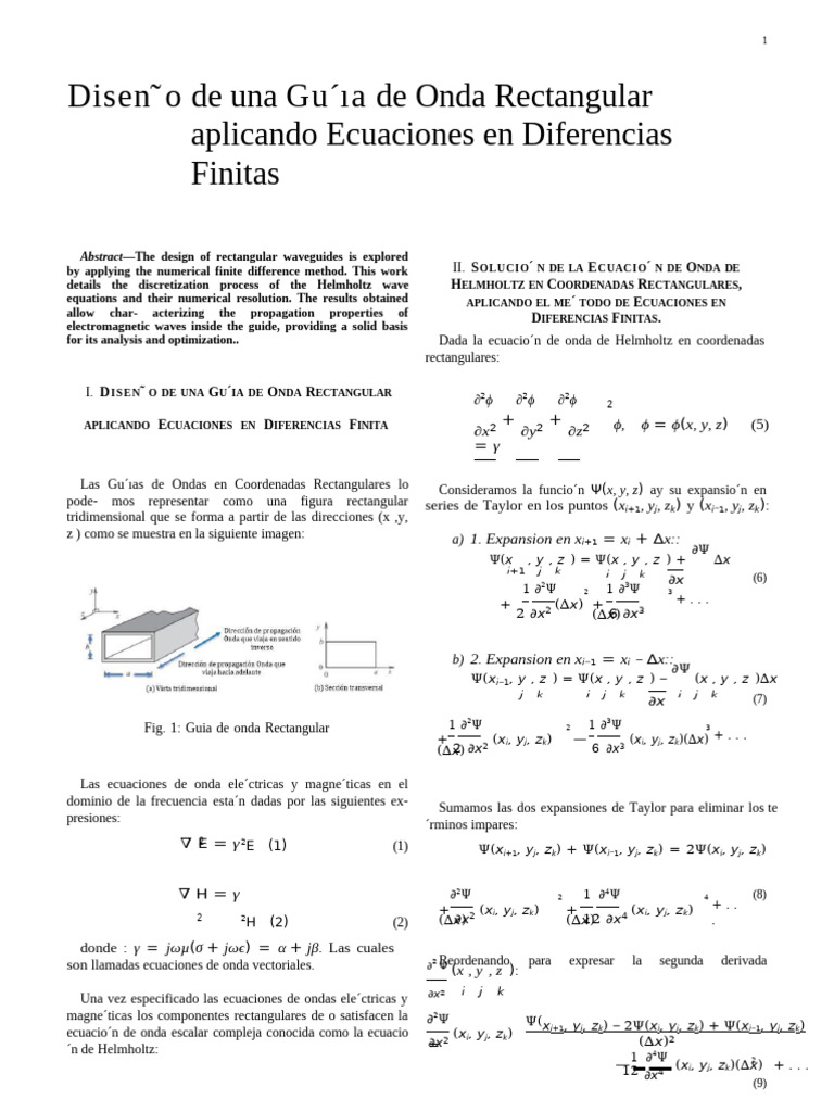 Guía de Onda Rectangular: Método FDF | PDF | Olas | Física