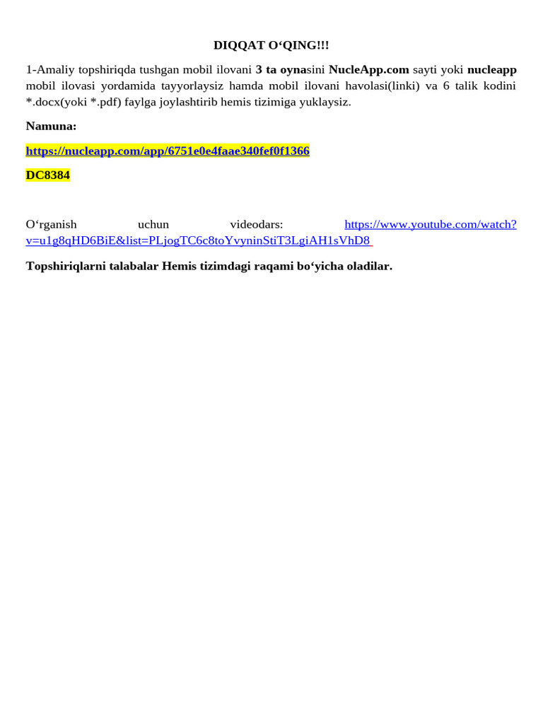 2-Amaliy Mashg Ulot Topshirig I | PDF