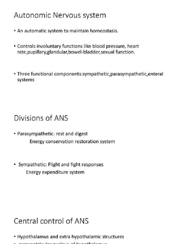 Autonomic Nervous Examination 1 | PDF