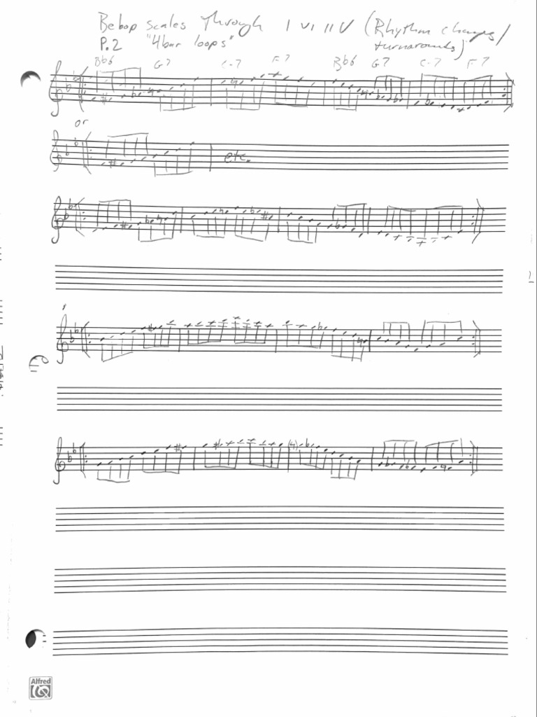 Bebop Scale I Vi II V Workout | PDF | Formas musicales | Jazz