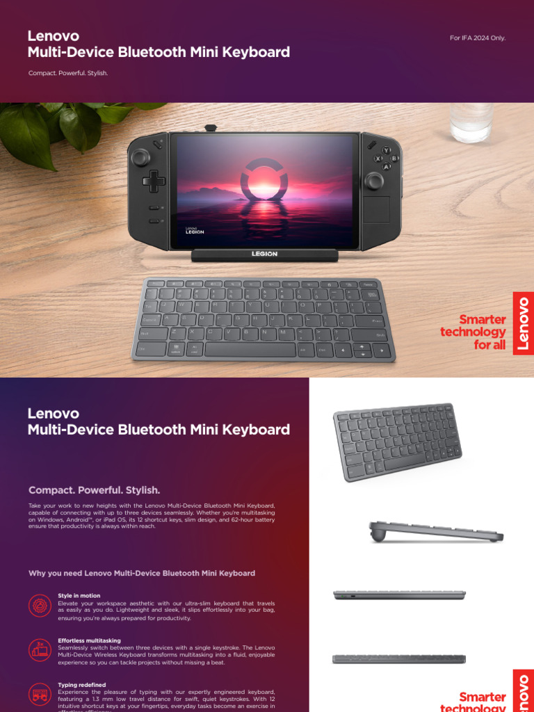 Lenovo Multi Device Bluetooth Mini Keyboard - Acc - DS - 9166 240716 ...