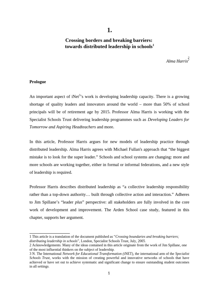 Distributed Leadership in Education | PDF | Leadership | Teachers