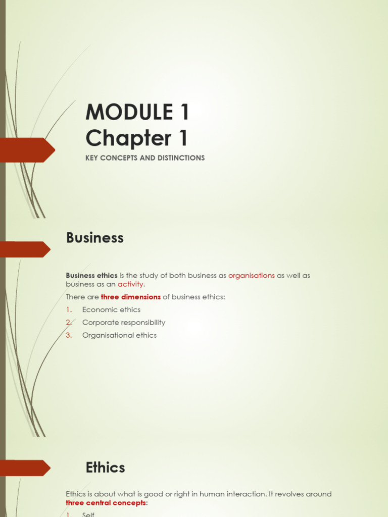 Module 1 - Key Concepts and Distinctions 25 | PDF | Business Ethics ...