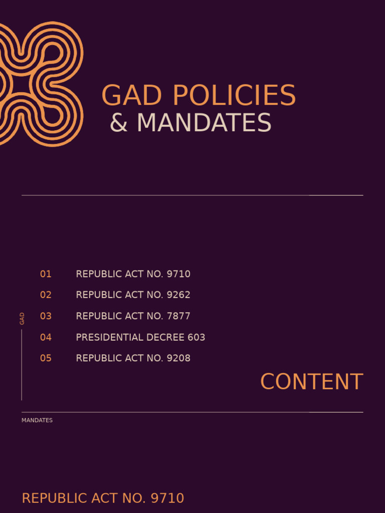 Gad Policies and Mandates | PDF | Human Trafficking | Sexual Harassment