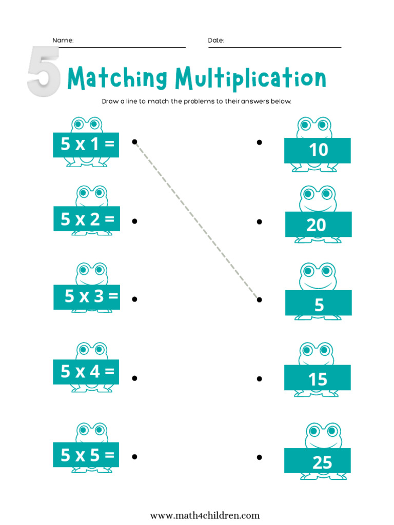 Match Multiplication Problems and Answers | PDF
