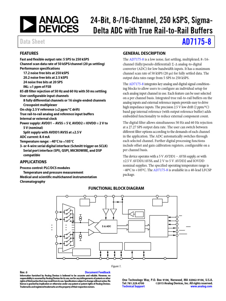 Analog - Devices EVAL AD7175 8SDZ Datasheet | PDF | Analog To Digital ...