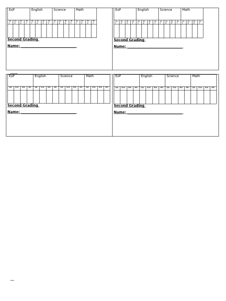 Summative Score Sheets | PDF