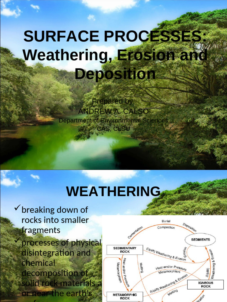 Earth's Processes Weathering, Erosion, Deposition | PDF | Weathering ...