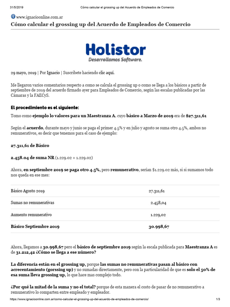Cálculo del Grossing Up para Empleados | PDF | Economias