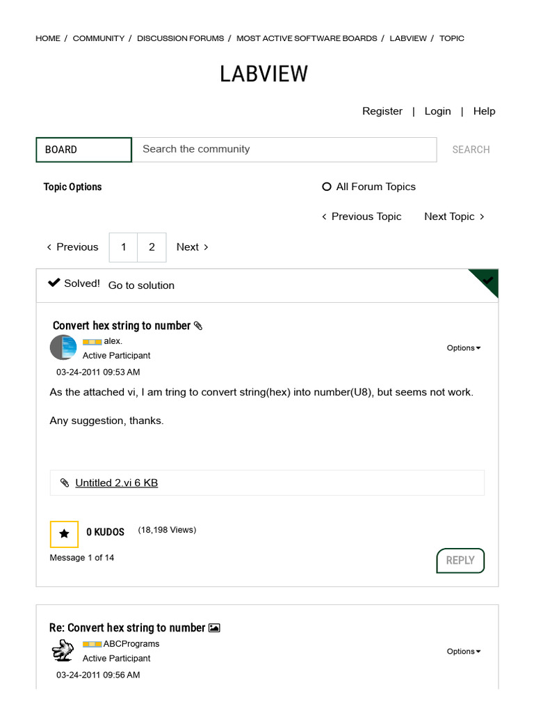 Solved - Convert Hex String To Number - NI Community | PDF | String (Computer Science) | Computing