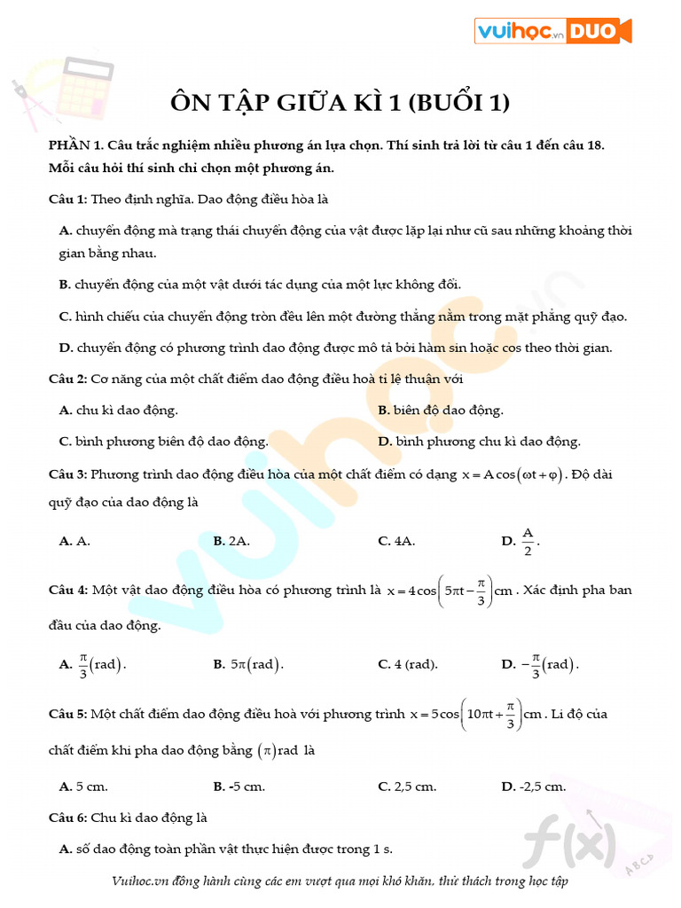 Li11phton Tap Giua Ki 1 Buoi 1 | PDF