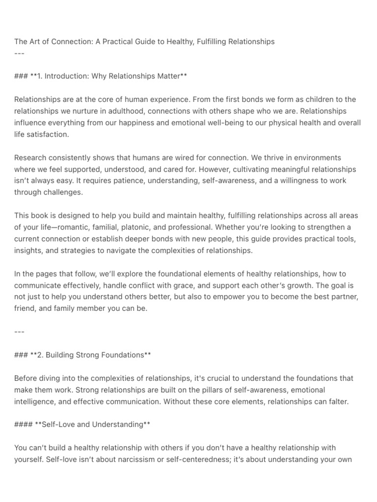 Fulfilling Relationships Guide | PDF | Intimate Relationships | Empathy
