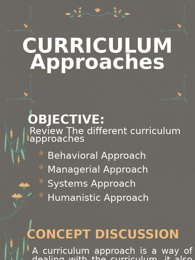 Curriculum Approaches | PDF