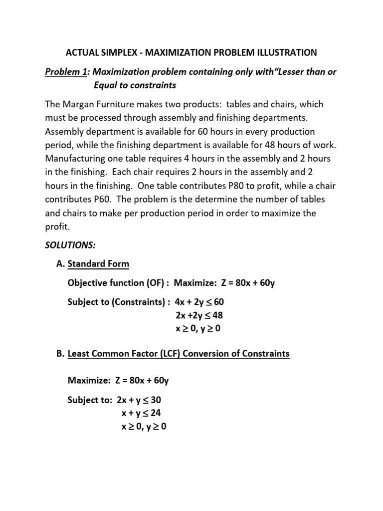 LP Simplex Method Illustrations | PDF | Mathematical Optimization | Mathematics