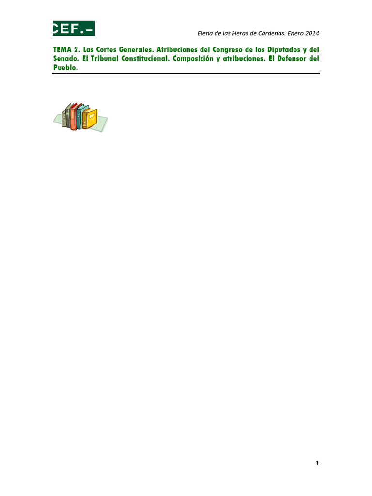 Resumen Bloque I Tema 02 | PDF | Cortes Generales | Legislador