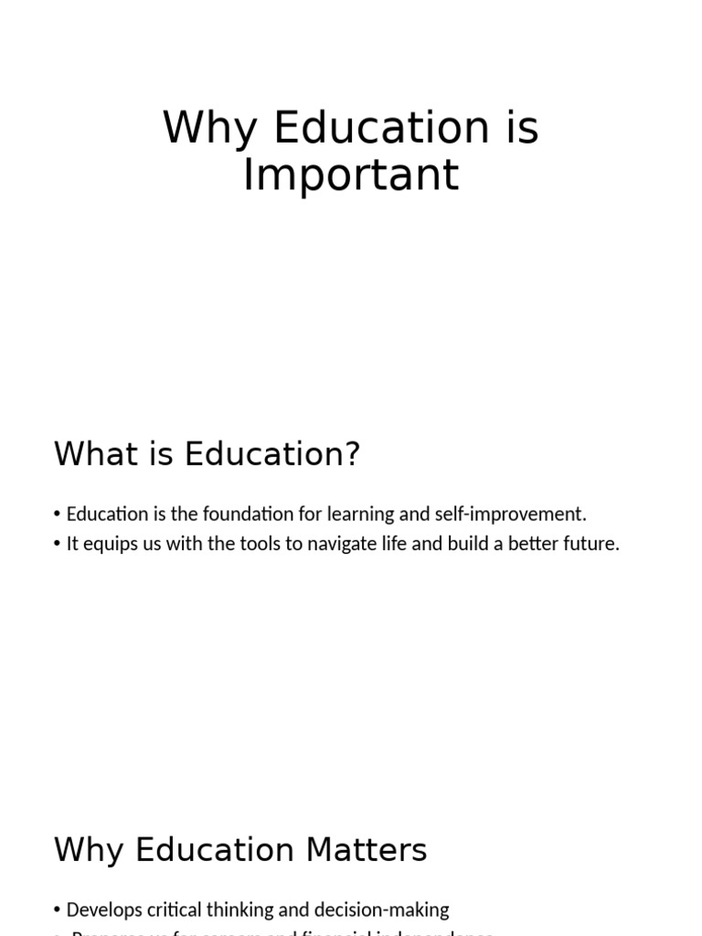 Why Education Is Important | PDF