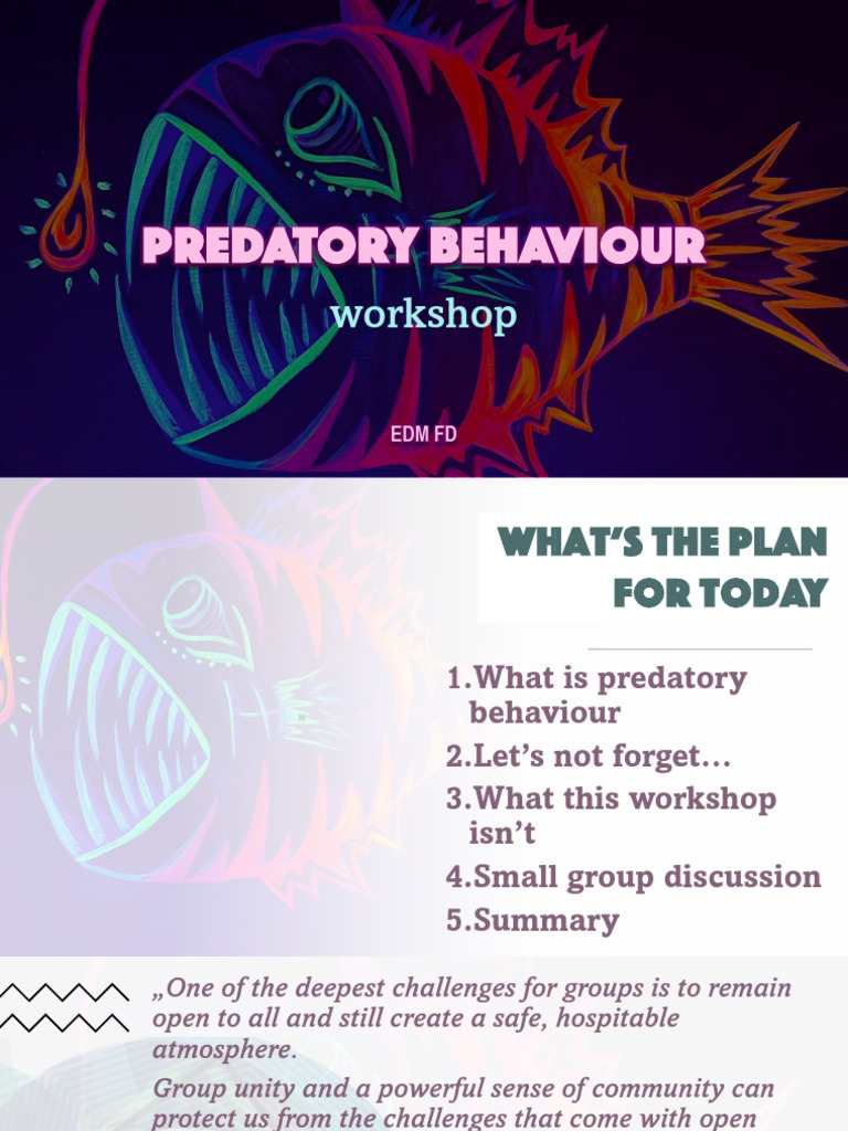 Predatory Behaviour Workshop 2024 | PDF | Predation | Social Psychology