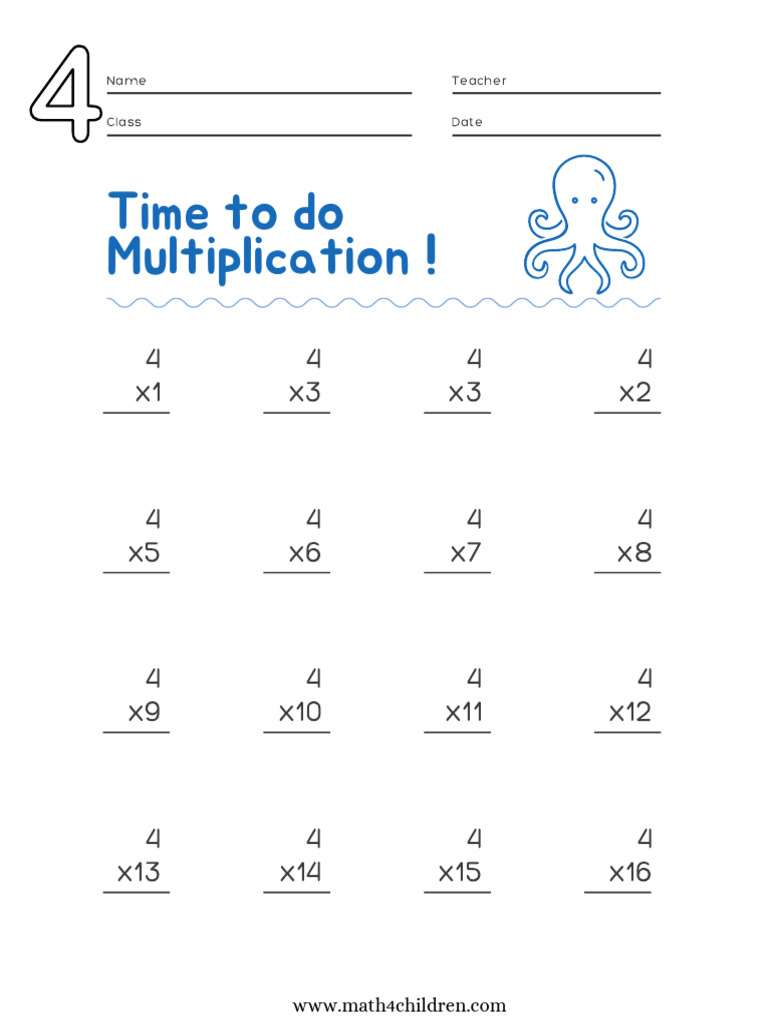Multiplication X 4 | PDF