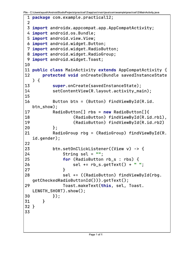 MAD PR 12 JAVA | PDF