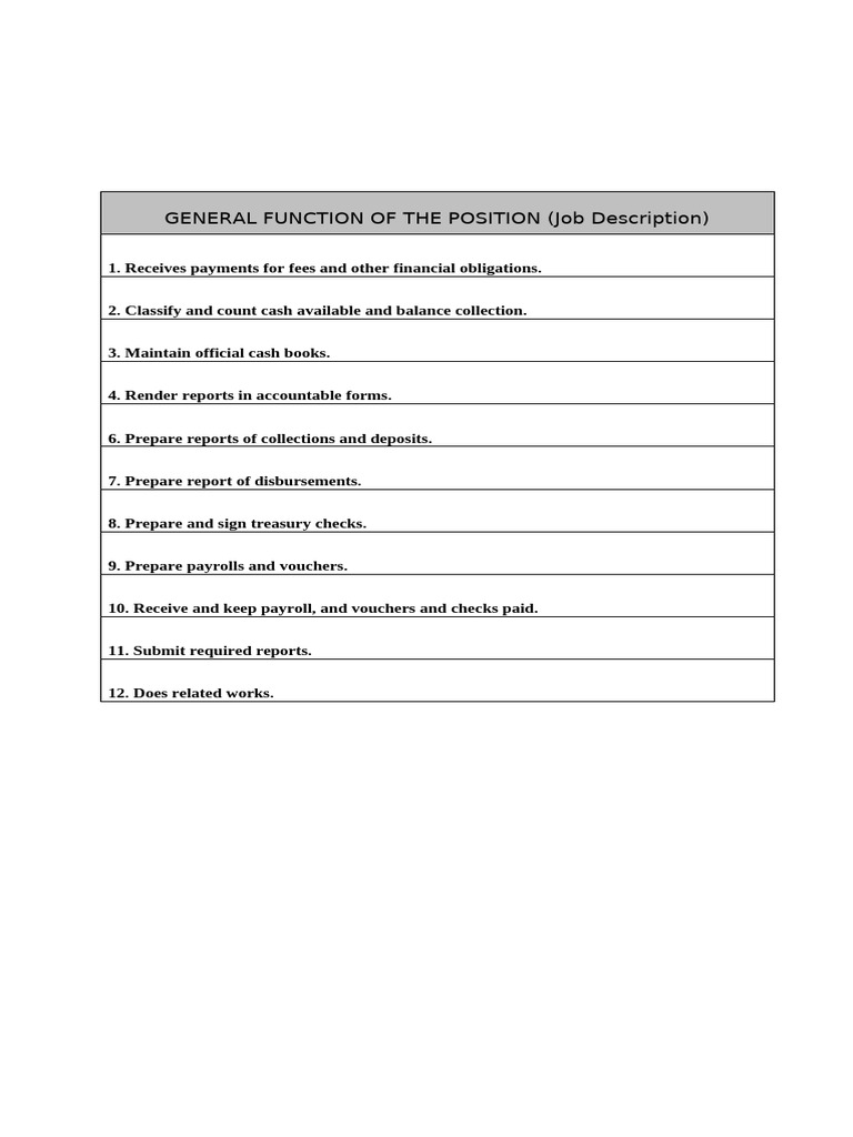 General Function of The Position | PDF