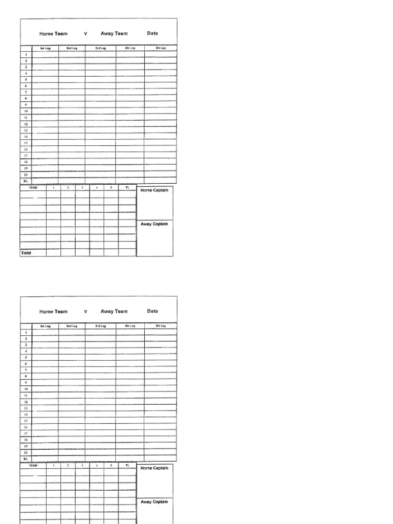 Darts Score Card | PDF