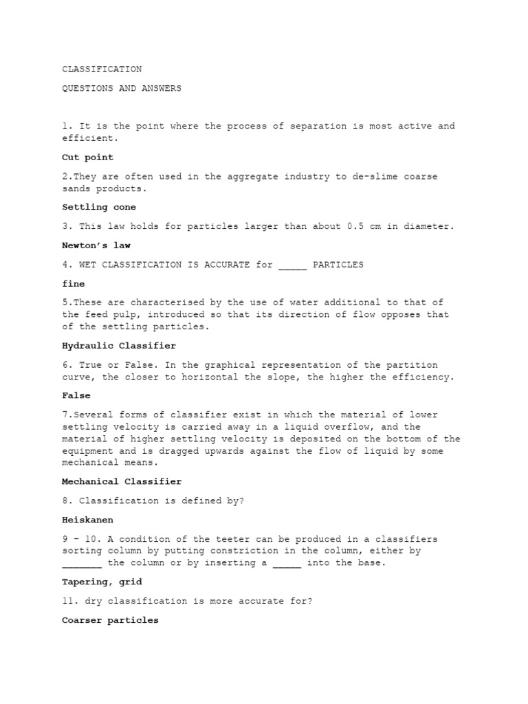 Classification Questions | PDF | Liquids | Classical Mechanics