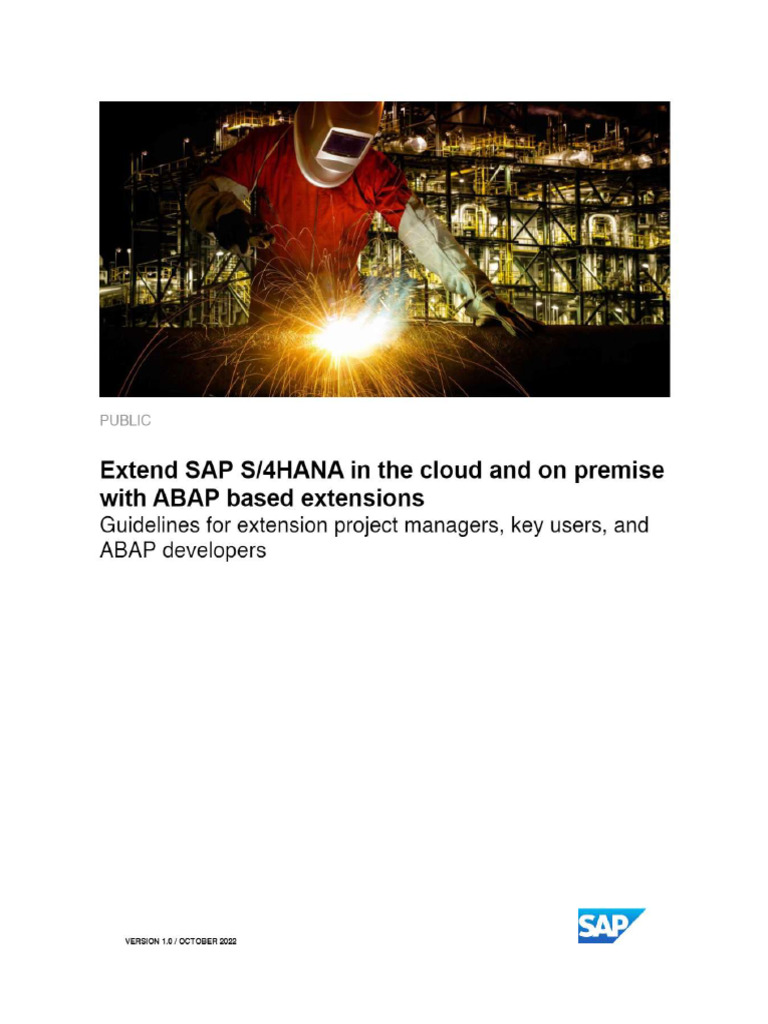 Extend SAP S4HANA in The Cloud and On Premise With ABAP Based Extensions | PDF
