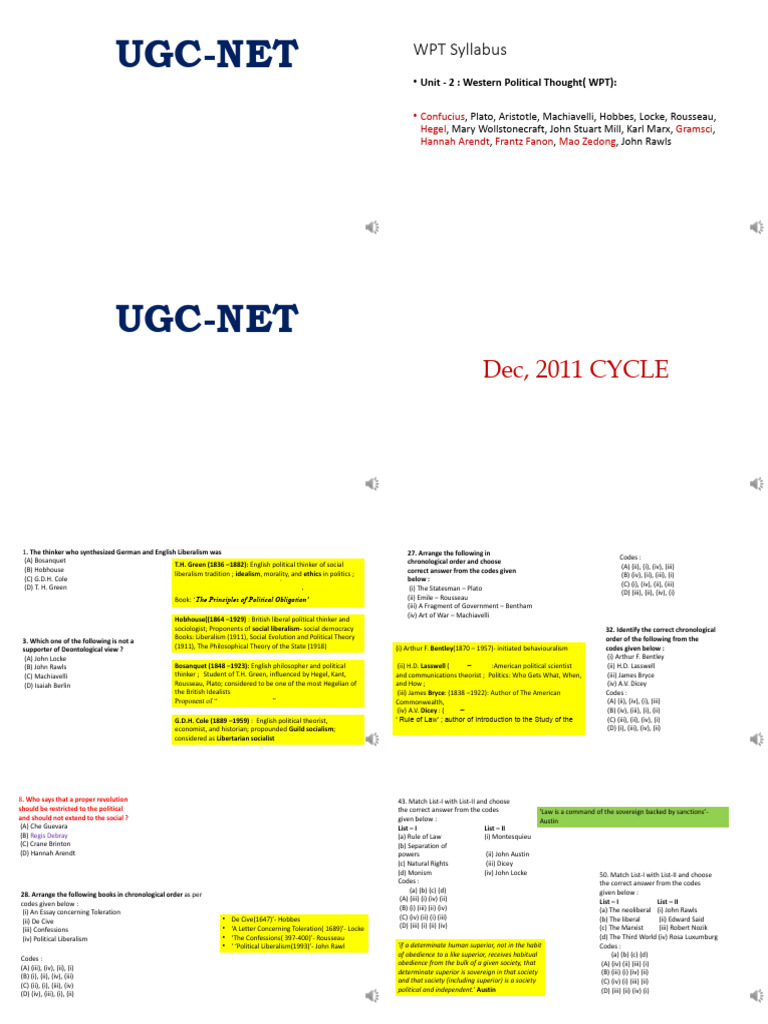 WPT Theme Wise PYQ Print | PDF | Political Philosophy | Justice