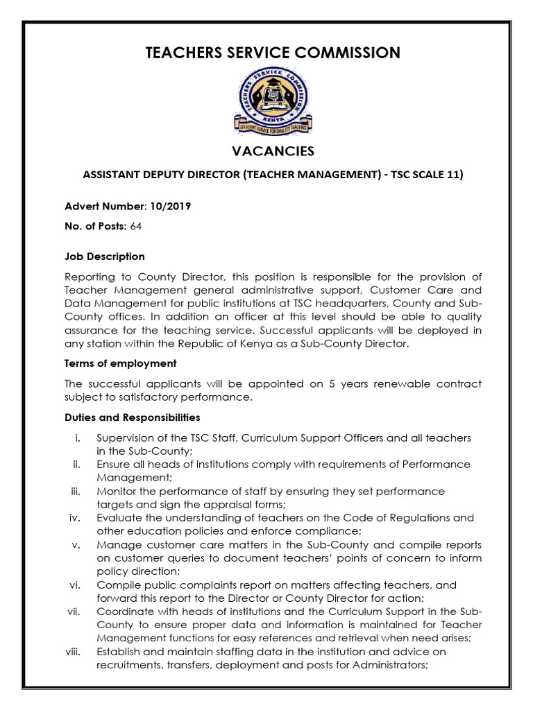 ADD Teacher Management Sub County Directors | PDF | Teachers | Salary