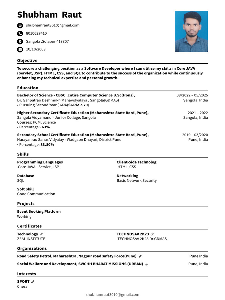 Shubham Raut FlowCV Resume 20250126 | PDF