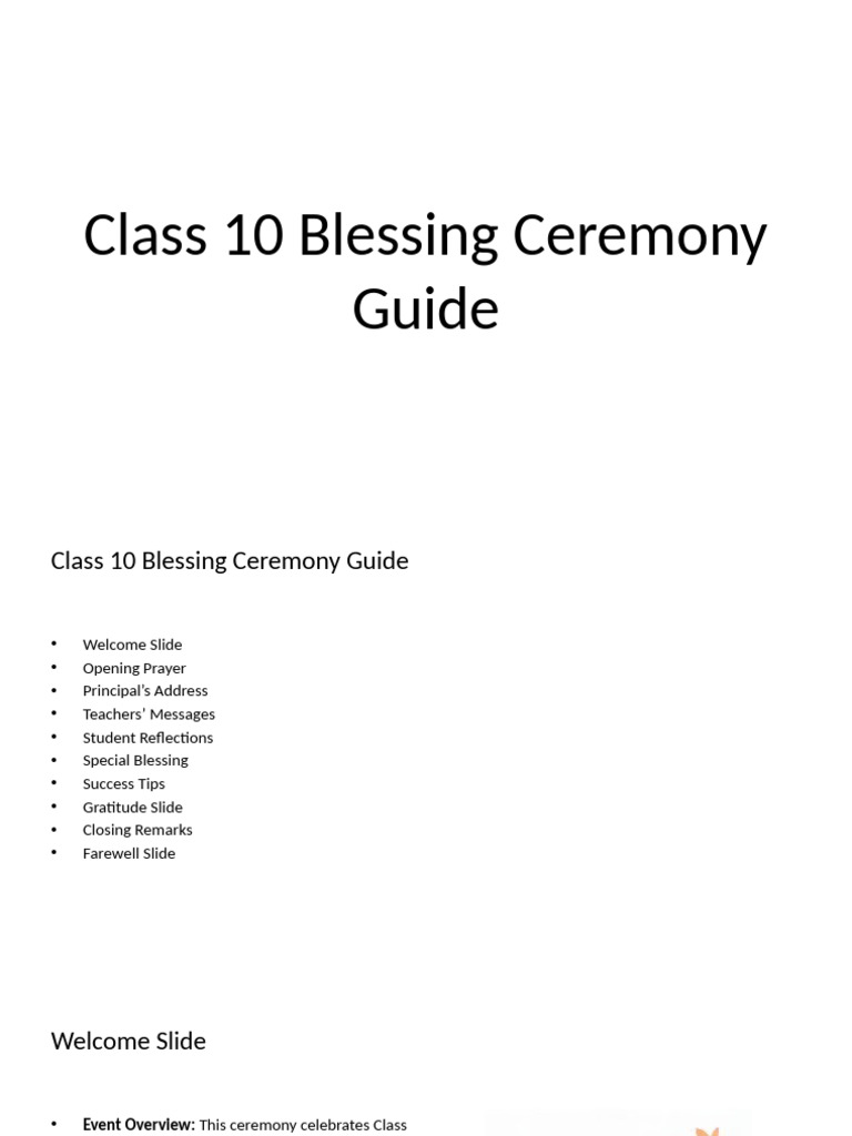 Class 10 Blessing Ceremony Overview | PDF | Psychological Resilience ...