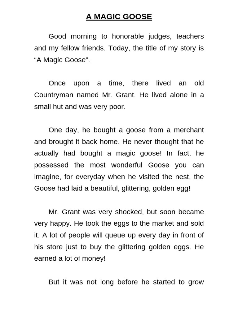A Magic Goose | PDF