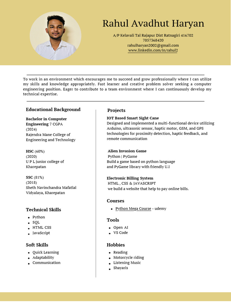 Resume Rahul Haryan | PDF