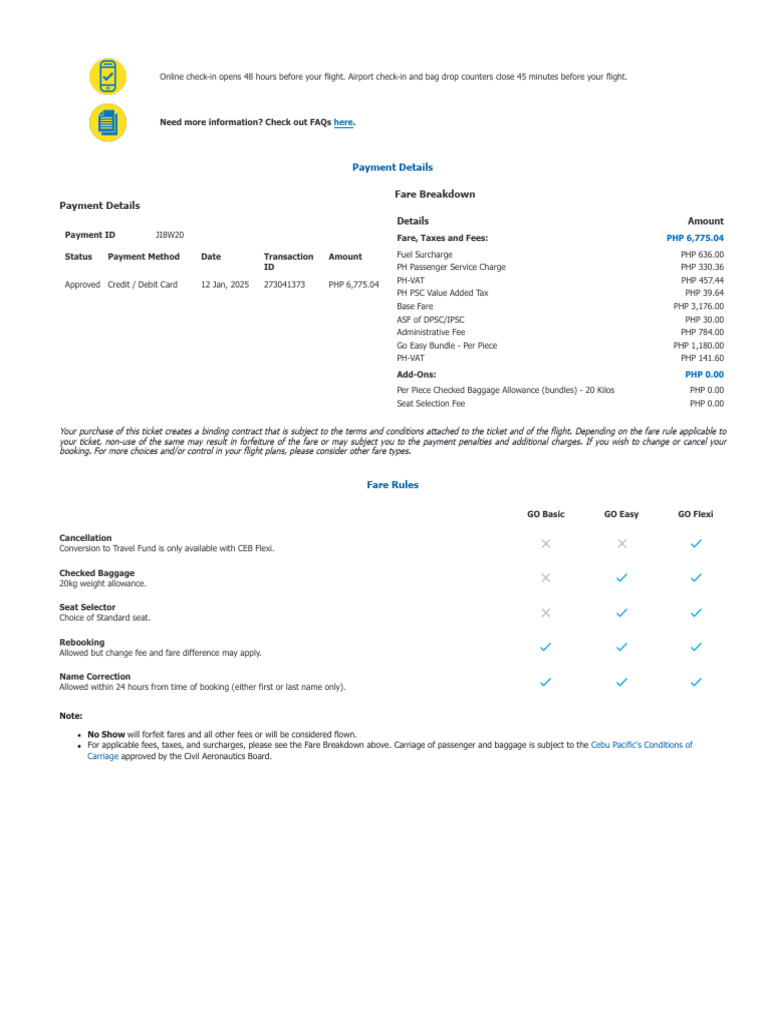 Liza Batulan - MNL To Dvo - LNHQ8H - 2 | PDF | Fee | Payments