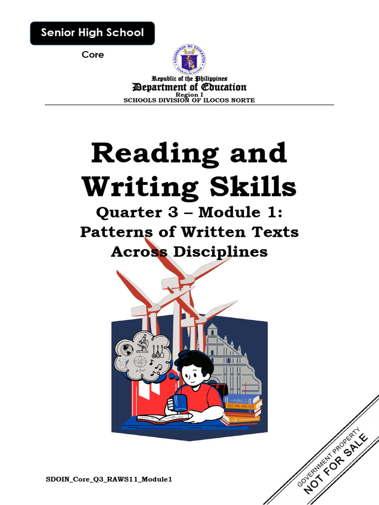FINALIZED - CORE - Reading and Writing Skills - Q3 - Mod1 - Patterns of Written Texts Across ...