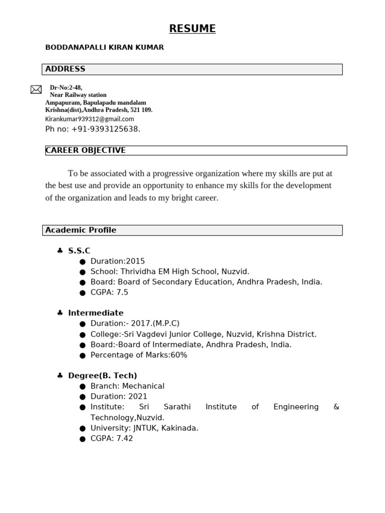 Kiran Resume | PDF