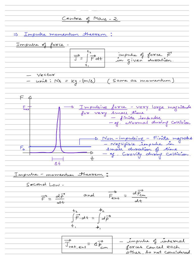 Centre of Mass - 2 jee | PDF | Collision | Momentum