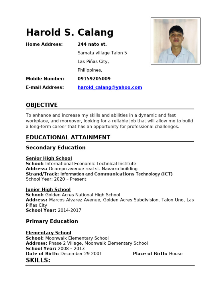 RESUME-HAROLD | PDF