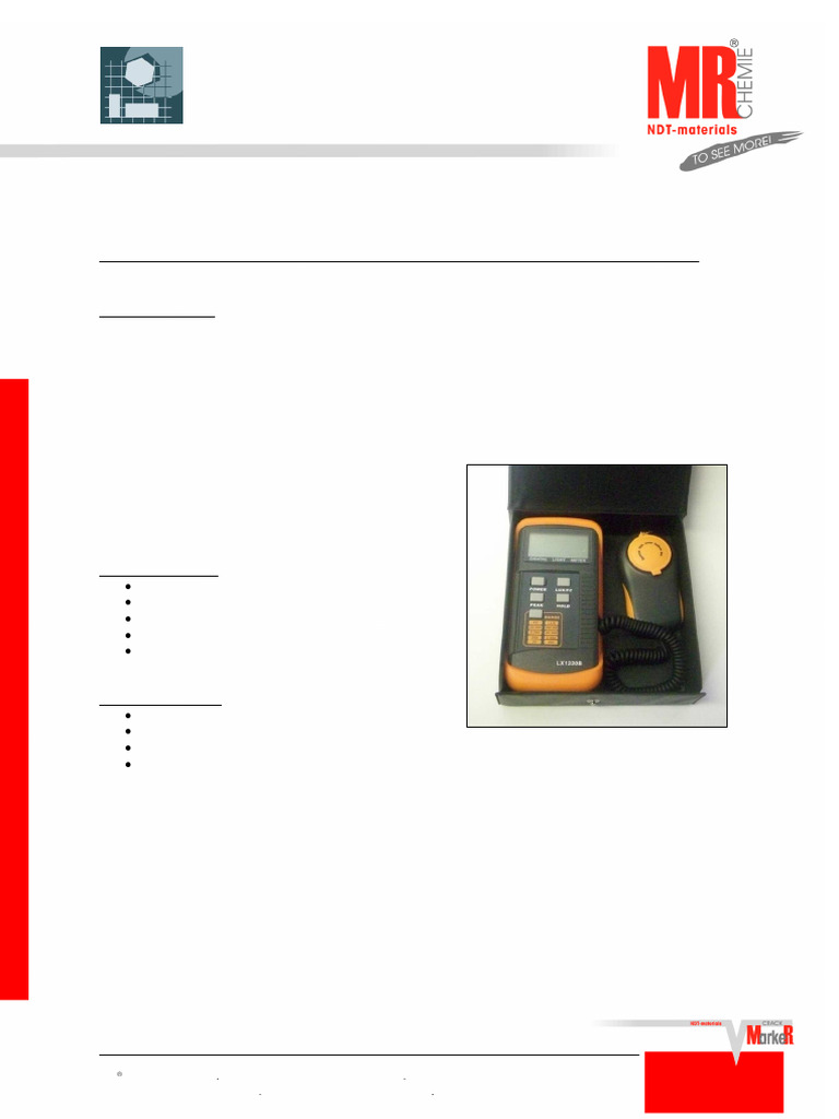 Luxmeter Typ lx1330b Digital | PDF